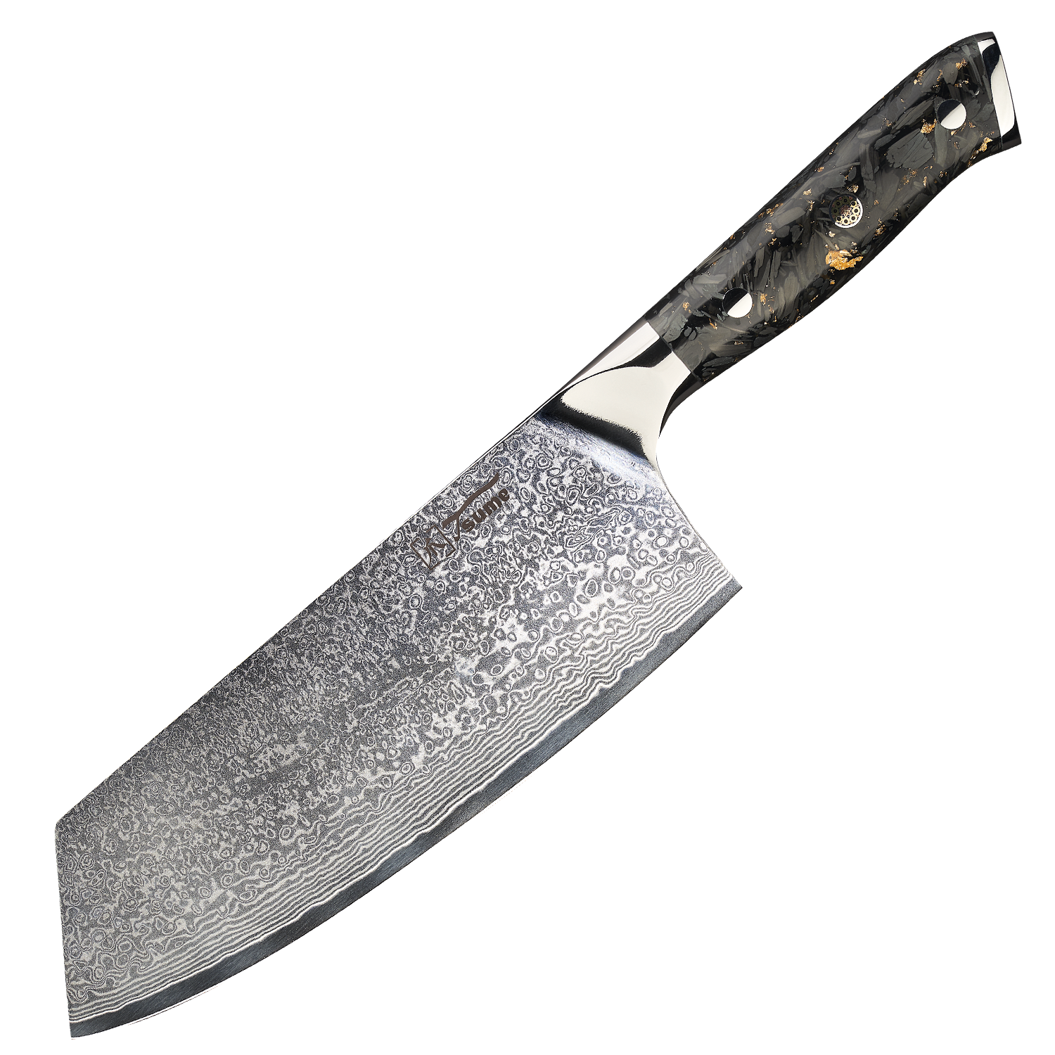 Chai Dao cleaver Carbon Gold - Damascus kitchen knife by Tsume