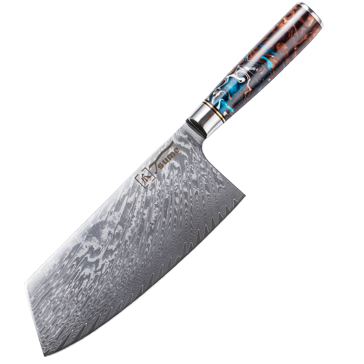 Chai Dao cleaver storm - Damascus kitchen knife by Tsume